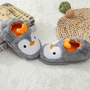 Csfry Toddler Boys Girls House Slippers Cartoon Warm Home Shoes Indoor Bedroom Orange