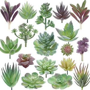 miltonson artificial succulent plants - 18 pack - premium fake plants - double flocked succulents - realistic textured cactus - face succulent plants - mini faux succulents - face plant decor