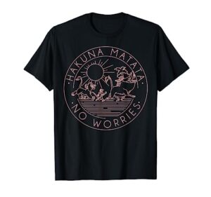 disney the lion king hakuna matata no worries outline logo t-shirt