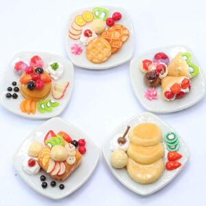 ThaiHonest 5 Dollhouse Miniatures Pancake & Waffle Food Supply Handcrafted,Tiny Food