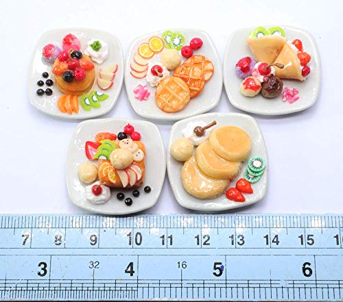 ThaiHonest 5 Dollhouse Miniatures Pancake & Waffle Food Supply Handcrafted,Tiny Food