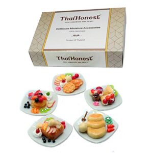 ThaiHonest 5 Dollhouse Miniatures Pancake & Waffle Food Supply Handcrafted,Tiny Food