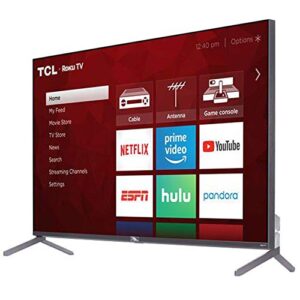 TCL 55R625 55-inch 6-Series 4K QLED UHD HDR Roku Smart TV Bundle with 37-70-inch Low Profile Wall Mount Kit, Deco Gear Wireless Keyboard and 6-Outlet Surge Adapter with Night Light