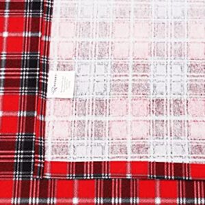 RUVANTI Flannel Sheets Queen Size - 100% Cotton Brushed Flannel Bed Sheet Sets - Deep Pockets 16 Inches (fits up to 18") - All Seasons Breathable & Super Soft - Warm & Cozy - 4 Pcs - Red Plaid