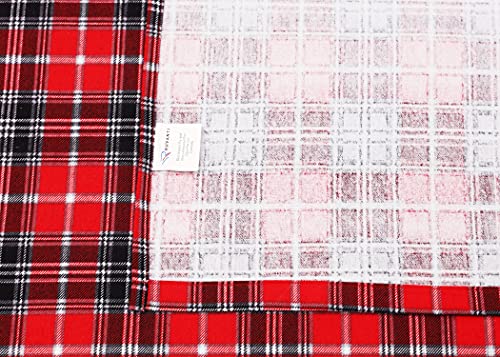 RUVANTI Flannel Sheets Queen Size - 100% Cotton Brushed Flannel Bed Sheet Sets - Deep Pockets 16 Inches (fits up to 18") - All Seasons Breathable & Super Soft - Warm & Cozy - 4 Pcs - Red Plaid