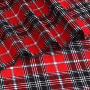 RUVANTI Flannel Sheets Queen Size - 100% Cotton Brushed Flannel Bed Sheet Sets - Deep Pockets 16 Inches (fits up to 18") - All Seasons Breathable & Super Soft - Warm & Cozy - 4 Pcs - Red Plaid