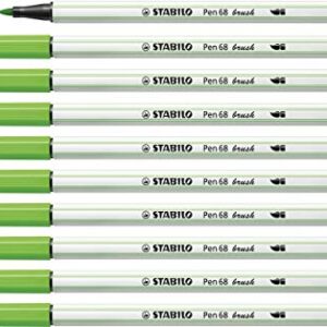 STABILO Premium Fibre-Tip Pen Pen 68 brush Light Green Box of 10