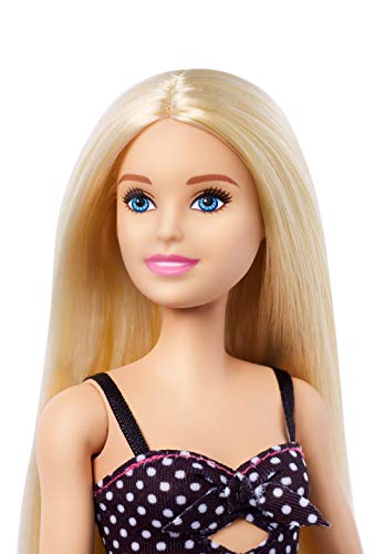 Barbie Fashionistas Doll with Long Blonde Hair Wearing Polka Dot Dress and Accessories, for 3 to 8 Year Olds​