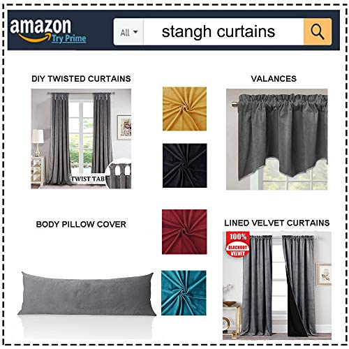 StangH Velvet Curtains 108 inches Long - Grey Blackout Room Divider Curtain Portable Backdrop Curtains Privacy Grommet Drapes for Office Loft Hall Large Window, Grey, 8 x 9 ft, 1 Panel