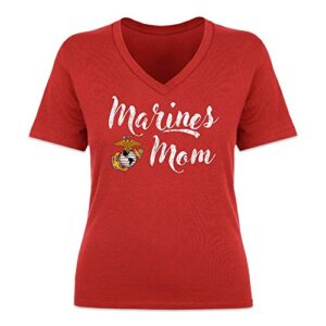 united states marine corps proud mom v-neck t-shirt, x-large, red