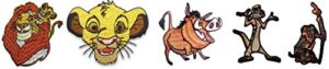 the lion king movie characters set of 5 embroidered 3 inch tall iron on patches