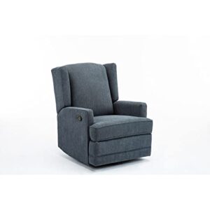 comfort pointe serelda blue wingback swivel glider recliner