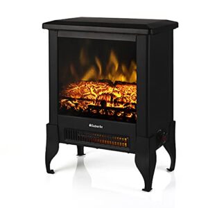 turbro suburbs ts17 compact electric fireplace stove, 18” freestanding stove heater with realistic flame - csa certified - overheating safety protection - for small spaces - 1400w