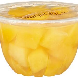 Amazon Brand - Happy Belly Fruit Bowls, Yellow Cling Diced Peach in 100% Juice, 4 Count, 4 Ounce Bowls