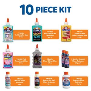 Elmer’s Celebration Slime Kit, Slime Supplies Include Assorted Magical Liquid Slime Activators and Assorted Liquid Glues, 10 Count