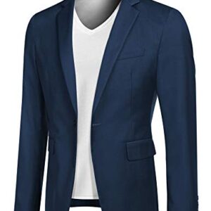 COOFANDY Mens One Button Sport Coat Regular Fit Casual Blazer Jacket Formal Dress Jacket Blazer (Blue M)