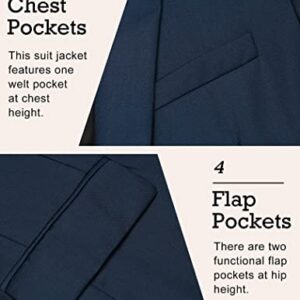 COOFANDY Mens One Button Sport Coat Regular Fit Casual Blazer Jacket Formal Dress Jacket Blazer (Blue M)