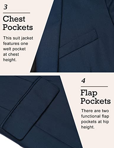 COOFANDY Mens One Button Sport Coat Regular Fit Casual Blazer Jacket Formal Dress Jacket Blazer (Blue M)