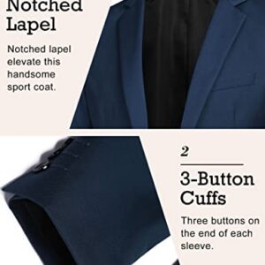 COOFANDY Mens One Button Sport Coat Regular Fit Casual Blazer Jacket Formal Dress Jacket Blazer (Blue M)