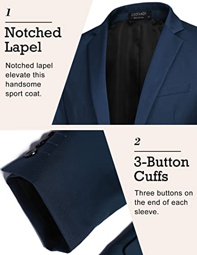 COOFANDY Mens One Button Sport Coat Regular Fit Casual Blazer Jacket Formal Dress Jacket Blazer (Blue M)