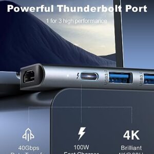 USB C Hub Adapter MacBook - UtechSmart 7 in 2 MacBook Pro/Air Accessories Multiport Adapter with Thunderbolt 3 Port, 100W PD 4K@30Hz, 40Gbps 4K HDMI, 3*USB3.0 Data Port SD and MicroSD Card Reader