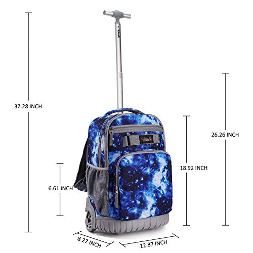 Tilami Rolling Backpack 18 inch Wheeled Backpack School College Student Travel Trip Boys and Girls