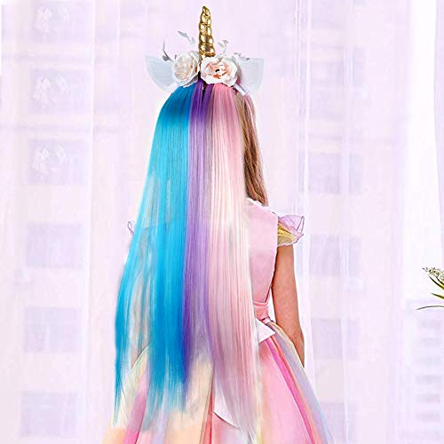 Lorfancy Unicorn Headband for Girls Unicorn Costume Birthday Halloween Party Unicorn Party Supplies Favors(Headband)