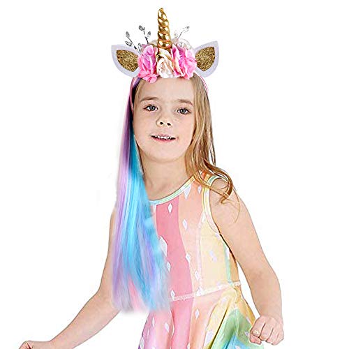 Lorfancy Unicorn Headband for Girls Unicorn Costume Birthday Halloween Party Unicorn Party Supplies Favors(Headband)