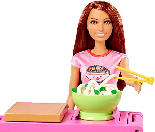 ​Barbie Noodle Bar Playset with Brunette Doll, Workstation and Accessories