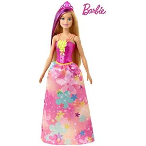 Barbie Dreamtopia Princess Doll, 12-inch, Blonde with Purple Hairstreak Wearing Pink Skirt and Tiara, for 3 to 7 Year Olds