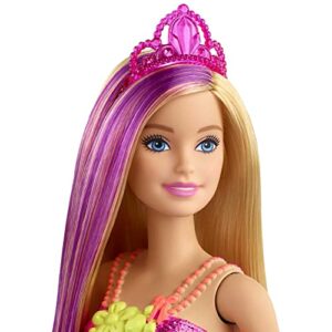 Barbie Dreamtopia Princess Doll, 12-inch, Blonde with Purple Hairstreak Wearing Pink Skirt and Tiara, for 3 to 7 Year Olds