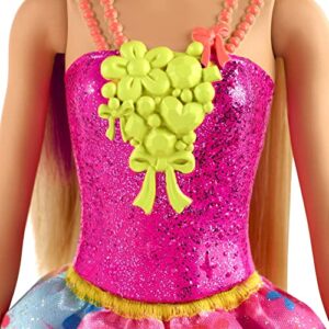 Barbie Dreamtopia Princess Doll, 12-inch, Blonde with Purple Hairstreak Wearing Pink Skirt and Tiara, for 3 to 7 Year Olds