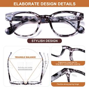 AQWANO Bifocal Reading Glasses UV400 Protection Lightweight Quality Sun Fashion Readers With Clear Top Outdoor Driving Eyeglass for Men Women, 2.0