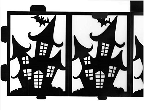 Halloween PVC Haunted House Bat and Spider Decorative Lanterns Battery Powered LED Light Up Electric Votive Candle Tea Light Foldable Collapsible -Set of 2