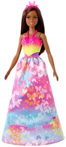 barbie dreamtopia dress up doll gift set, approx. 12-inch, brunette with 3 fashions