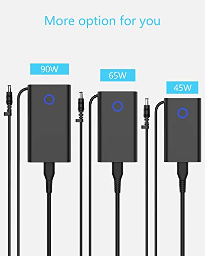 Wishinkle Laptop Charger, 45W 19.5V 2.31A AC Computer Charger Power Cord with 10 Optional Connectors Compatible with Asus Toshiba Lenovo Acer Dell HP Samsung ThinkPad