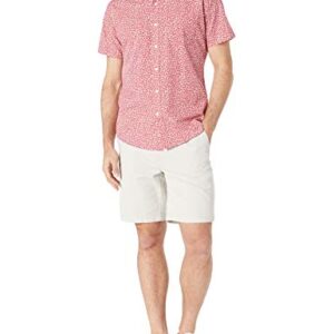 Amazon Essentials Men's Regular-Fit Short-Sleeve Poplin Shirt, Washed Red Roses, Medium