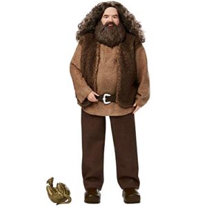 Mattel Harry Potter Rubeus Hagrid Collectible Doll, Approx. 12-inch Wearing Belted Shirt and Vest. with Dragon Accessory, Gift for 6 Year Olds and Up