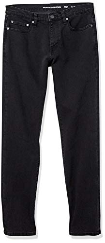 Amazon Essentials Men's Straight-Fit Stretch Jean, Black, 33W x 28L