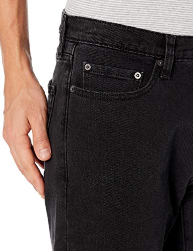 Amazon Essentials Men's Straight-Fit Stretch Jean, Black, 33W x 28L