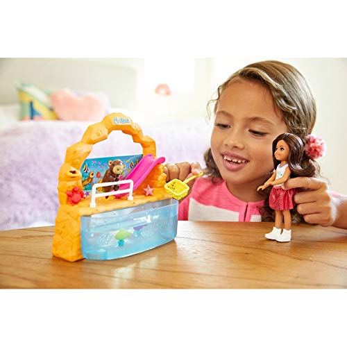 Barbie Club Chelsea Doll and Aquarium Playset, 6-inch Brunette, with Accessories