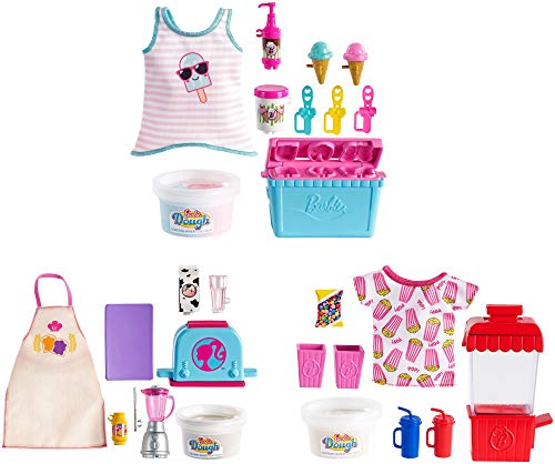 Barbie Cooking & Baking Accessory Pack with Ice Cream-Themed Pieces, Including Tank Top for Doll, Cooler Mold & Container of Molded Dough, Ages 4 Years Old & Up, Multi