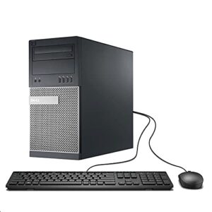 dell optiplex 9010 desktop tower pc, intel quad core i5 (3.40ghz) processor, 16gb ram, 2tb hard drive, windows 10 professional, dvd, hdmi, bluetooth, keyboard, mouse, wifi (renewed)