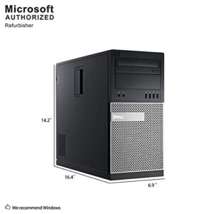 Dell Optiplex 9010 Desktop Tower PC, Intel Quad Core i5 (3.40GHz) Processor, 16GB RAM, 2TB Hard Drive, Windows 10 Professional, DVD, HDMI, Bluetooth, Keyboard, Mouse, WiFi (Renewed)