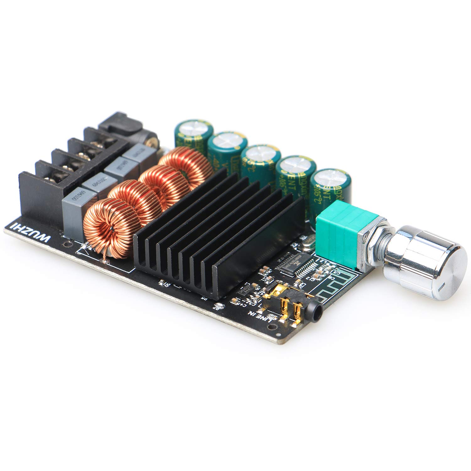 200W Bluetooth Amplifier Board TPA3116,DAMGOO 100W+100W Audio Amp Board with LC Filter Technique,Dual Channel DC8-24V,Password Free Connect to Phone Quietly