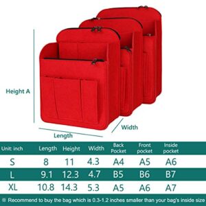 APSOONSELL Backpack Organizer Insert, Felt Bag Organizer for Backpack Rucksack Shoulder Bag Shaper Foldable, Red, XL