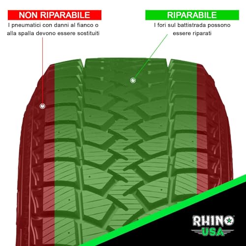 Rhino USA Tire Plug Repair Kit (86-Piece) Fix Punctures & Plug Flats with Ease - Heavy Duty Flat Tire Puncture Repair Kit for Car, Motorcycle, ATV, UTV, RV, Trailer, Tractor, Jeep, Etc