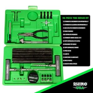 Rhino USA Tire Plug Repair Kit (86-Piece) Fix Punctures & Plug Flats with Ease - Heavy Duty Flat Tire Puncture Repair Kit for Car, Motorcycle, ATV, UTV, RV, Trailer, Tractor, Jeep, Etc