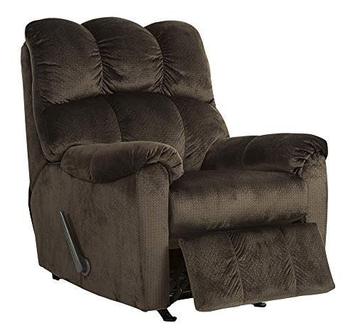 Signature Design by Ashley Foxfield Casual Manual Rocker Recliner, Dark Brown