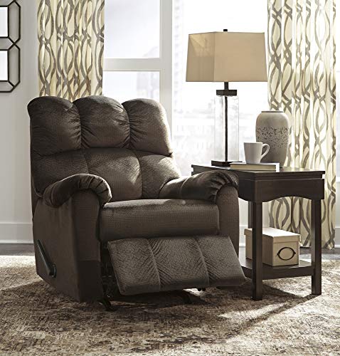 Signature Design by Ashley Foxfield Casual Manual Rocker Recliner, Dark Brown